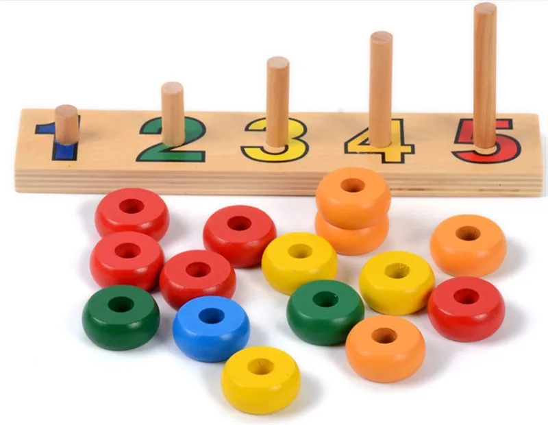 New Wooden Toy Baby Toy Montessori Counting Disks Stacking Sorting ...
