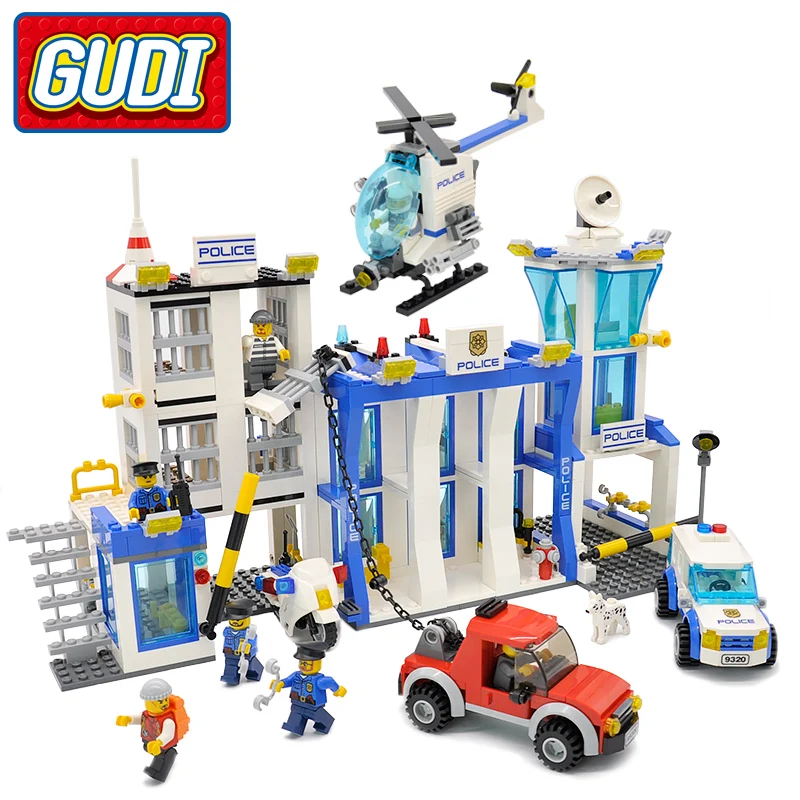 Produs GUDI Blocks Legoings City Street Police Station Building Blocks ...