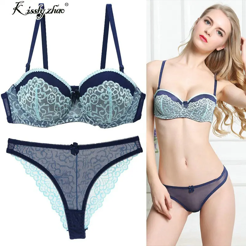 ABC 75 80 85 90 95 Thong Bra Set Push Up Lace Women Underwear Panty Set abc-75-80-85-90-95-thong-bra-set-push-up-lace-women-underwear-panty-set