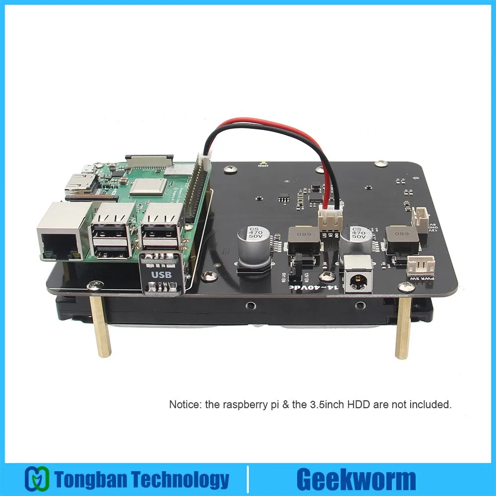 Raspberry Pi 3 Model B+(Plus) SATA 3.5 inch HDD Hard Disk Drive Storage ...