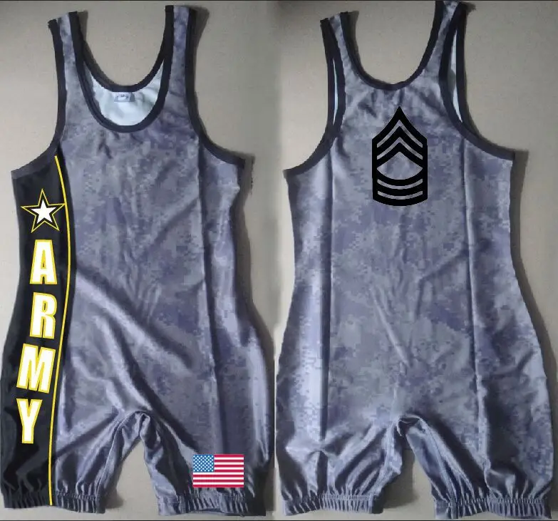 Custom Service USA Army Digicamo Wrestling Singlet Leotards Uniform ...