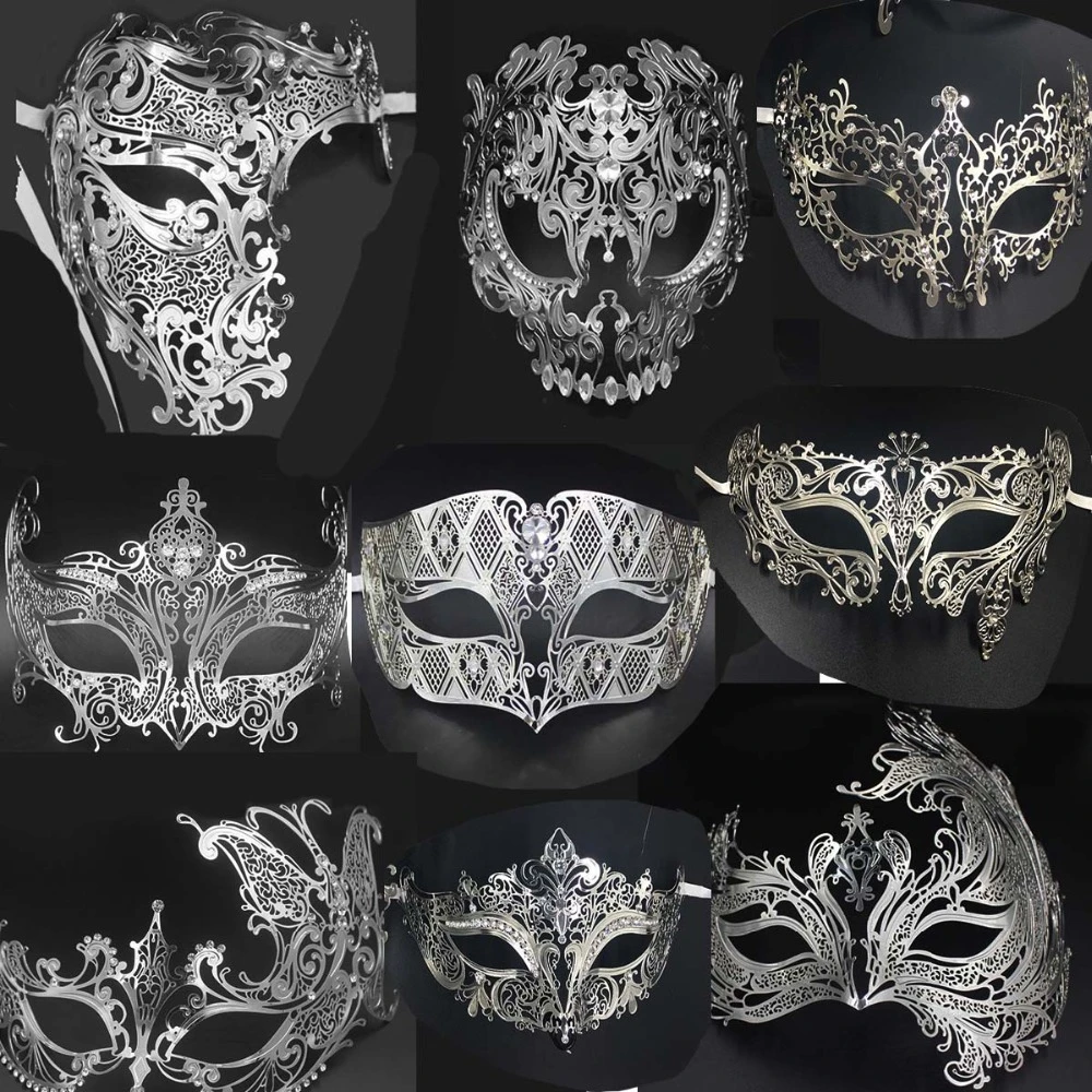 Laser Cut Metal Venetian Masks | Masquerade Venetian Metal Mask - Skull ...