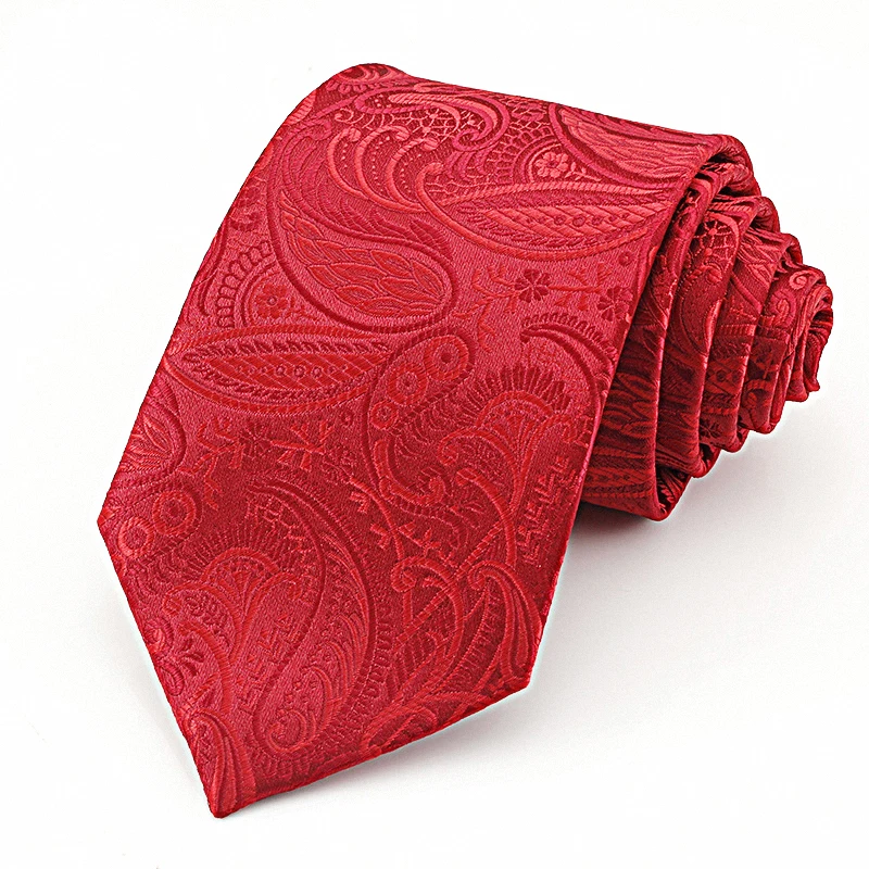 High Quality Ties for Men Fashion 8cm Wedding Tie Paisley Jacquard ...