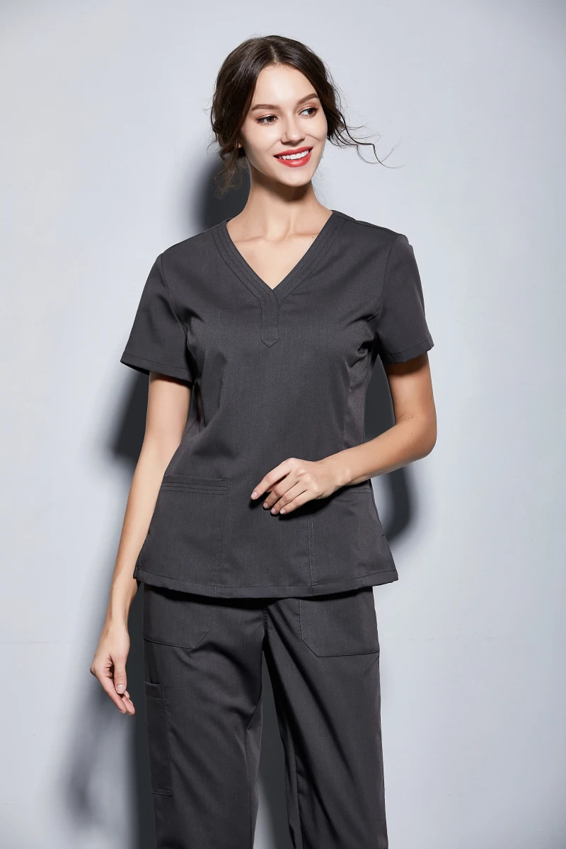 New Women s Medical Black Scrubs Ladies Short Sleeve Scrub Uniforms New Women s Medical Black Scrubs Ladies Short Sleeve Scrub Uniforms