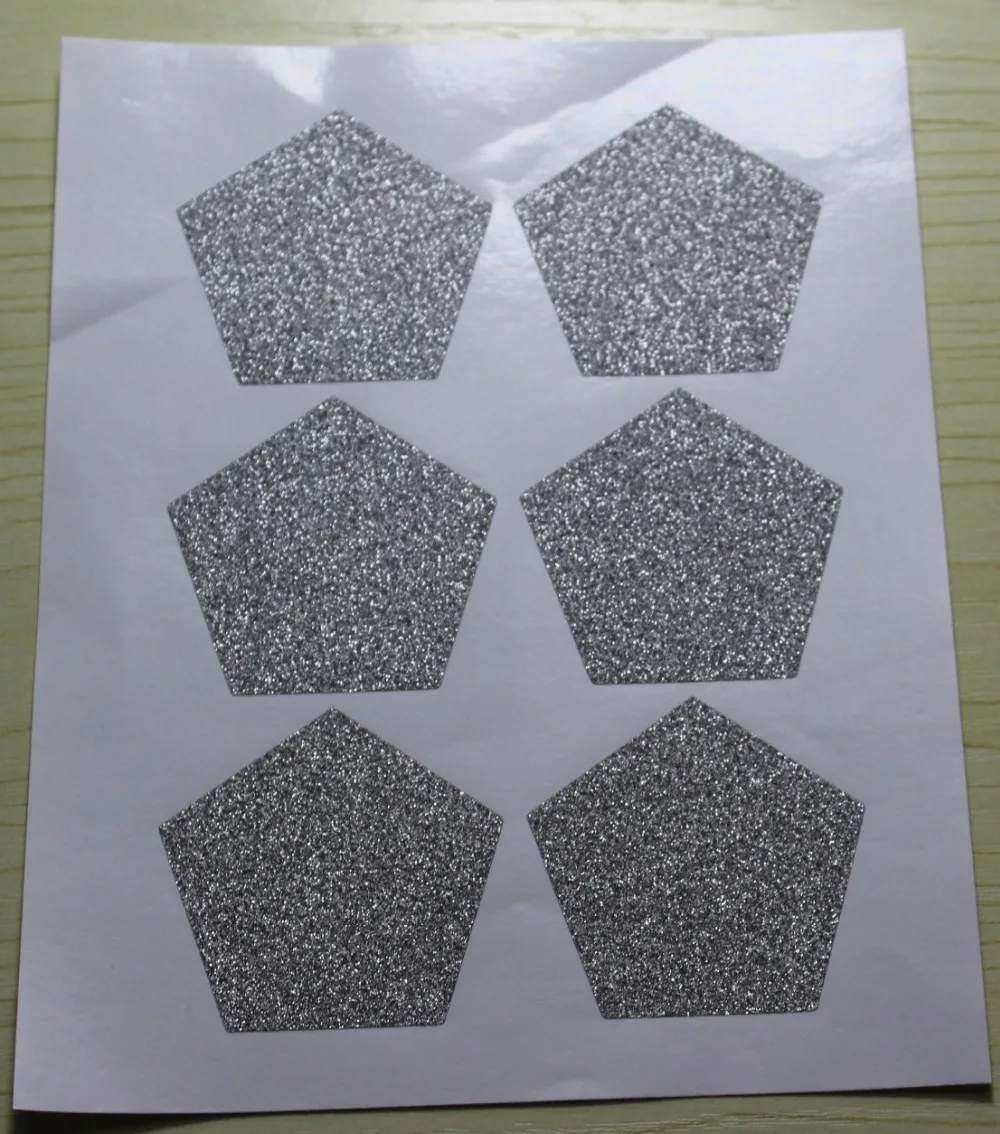 5x4.7cm Silver Glitter pentagon sticker|stickers stickers|stickers ...