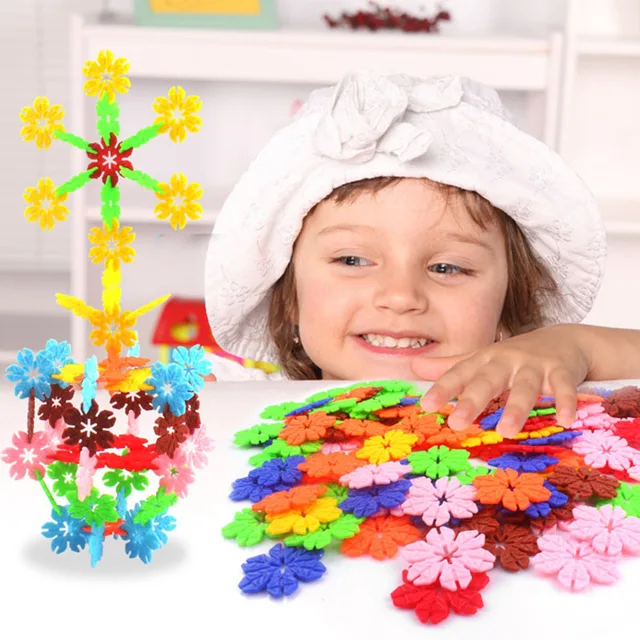 400 pcs/lot Snow Snowflake Building Blocks Toy Bricks DIY Assembling ...