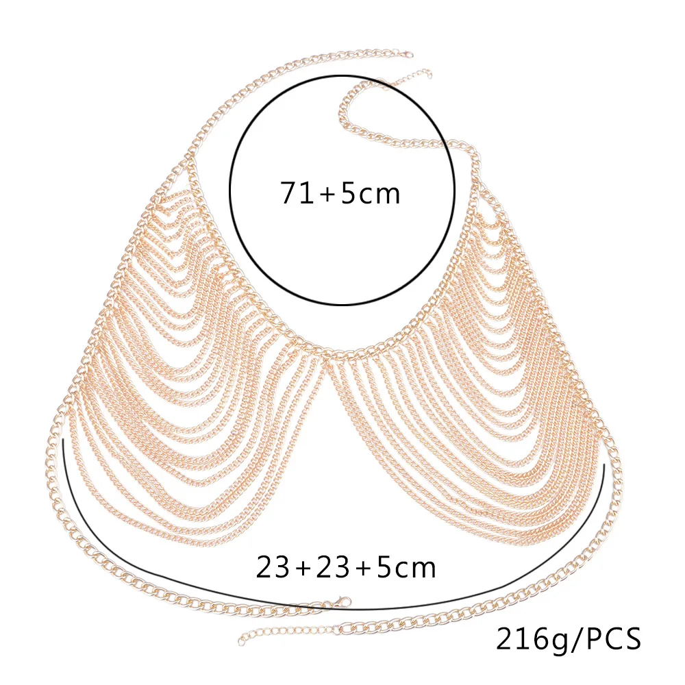 Sexy Body chain Bra Bikini Body Chain women Statement Metal bra chain ...