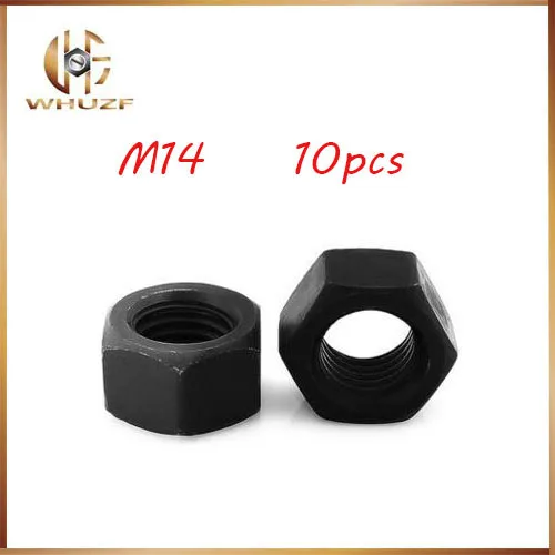 10pcs M14 Nut Hex Nut Carbon Steel Grade Black Hex Nutsert Best Selling ...