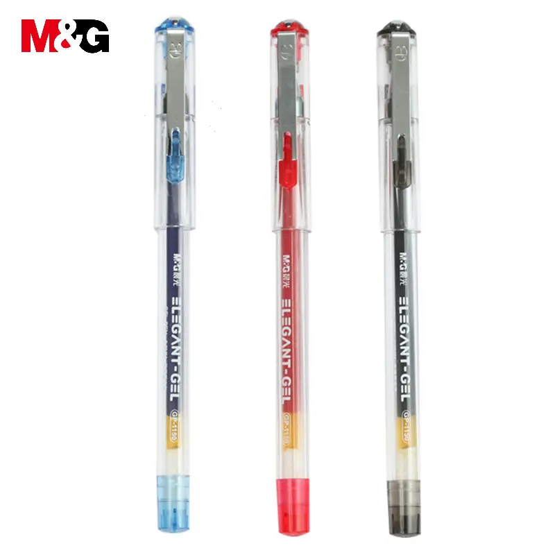 M&G 0.5mm normal gel pens blue/red/black ink refill School stationery ...