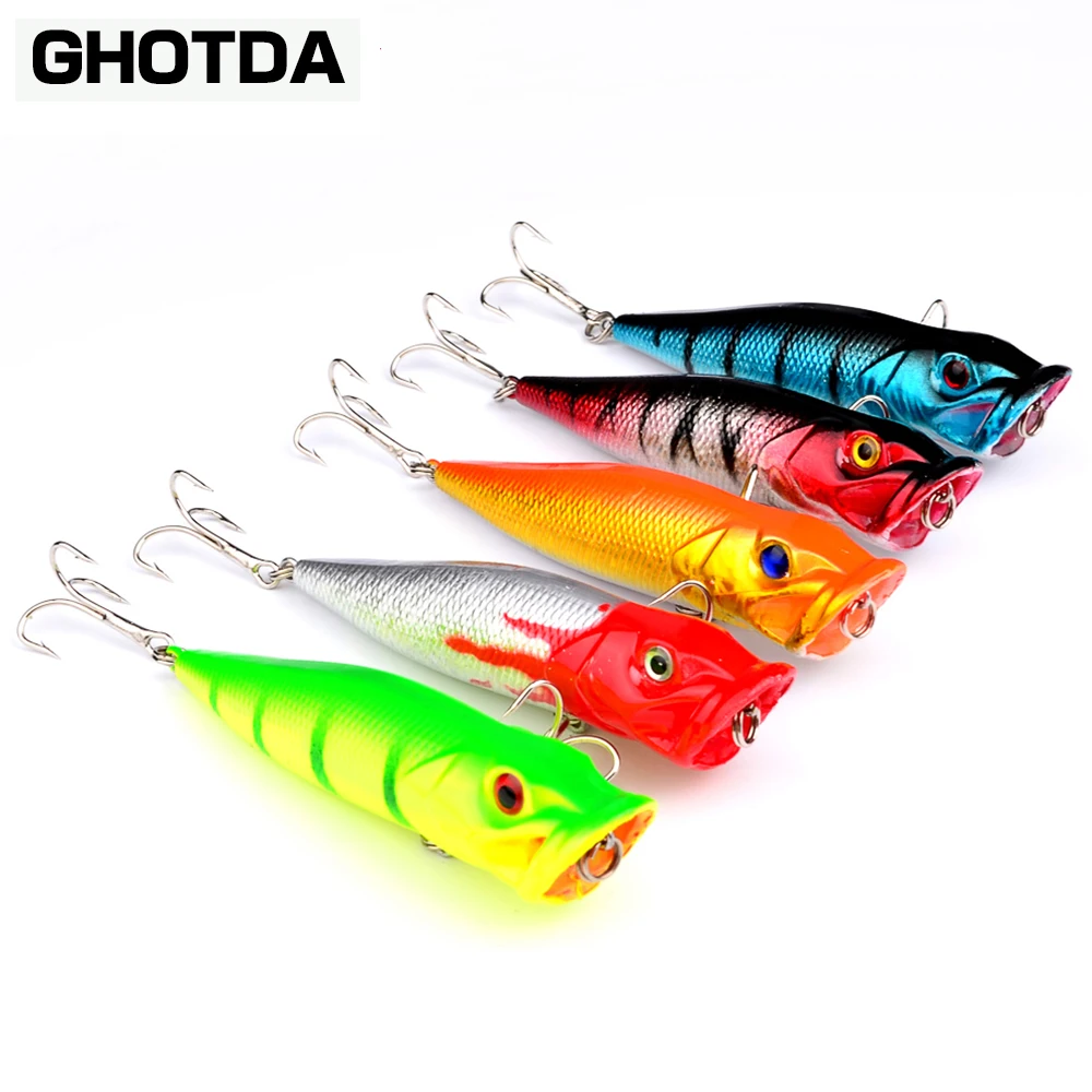 Señuelo de Pesca Popper, anzuelos triples Wobbler duros, 9,5 cm, 12g ...