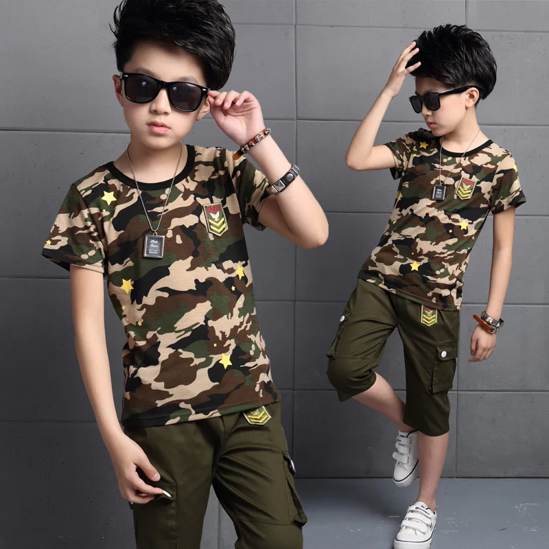New Summer Boy Clothes Camouflage T shirts +pants Boys Cothes ...