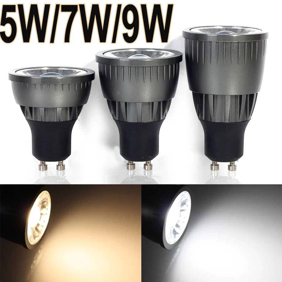 5 Pcs High Bright 5w 7w 9w Led Cob Spotlight Bulb Gu10 Cool White Warm