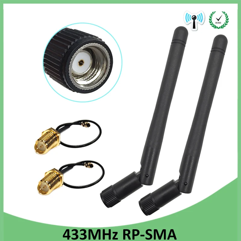 20pcs 433Mhz Antenna 3dbi GSM 433 mhz RP SMA Connector Rubber 433m ...