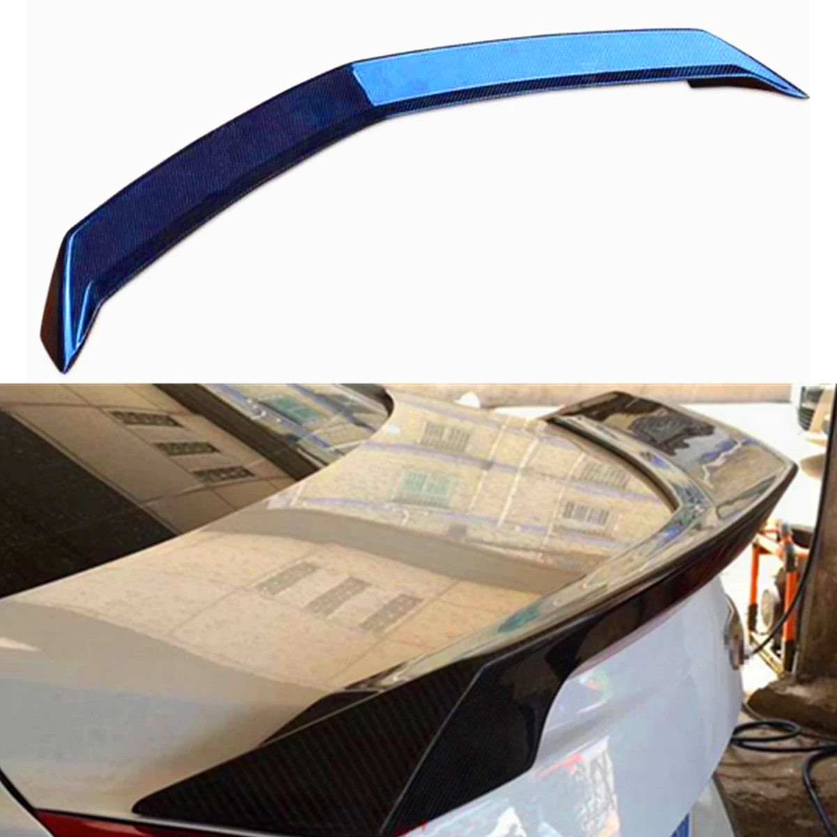 Real Carbon Fiber Trunk Boot Spoiler Wing V Look Trunk Lid Spoiler Wing ...