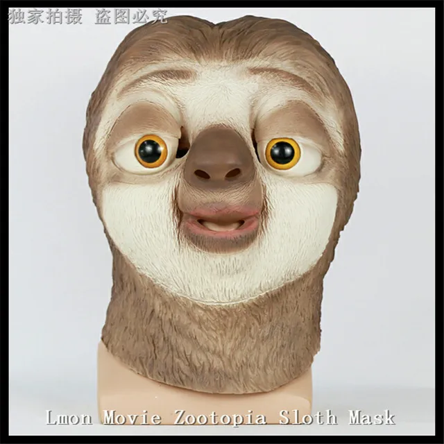 2016 Famous Carton Movie Zootopia Sloth Mask Nick Wilde Latex Full Head ...