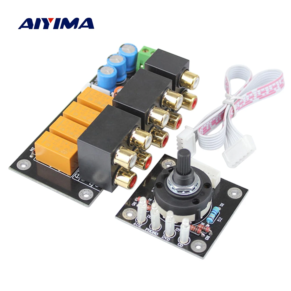 Aiyima Rca Audio Switch Input Selection Board Lotus Seat Stereo Relay 4-way Audio Input Signal ...