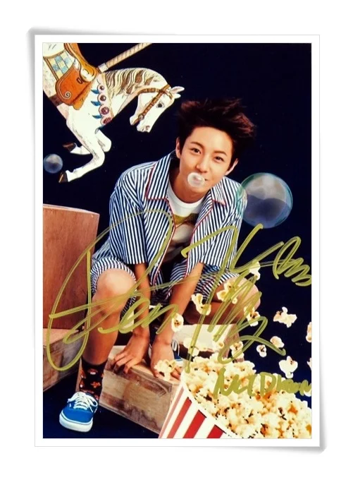 Nct Dream Renjun Ren Jun Autographed Signed Photo Picture Chewing Gum 6 Inches Collection