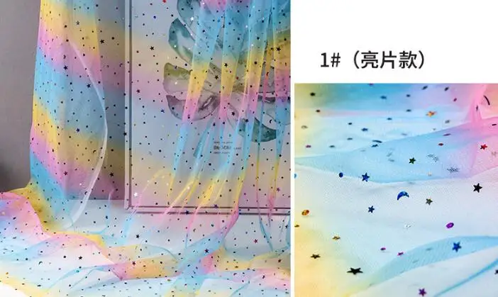 Rainbow Gradient Mesh Chiffon Fabric - Queerks™