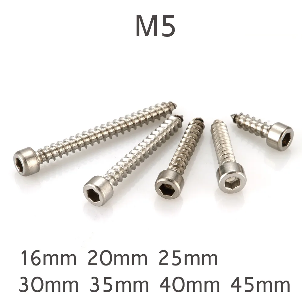 50pcs M5 Round Head Hex Socket Self-tapping Screw 304 Stainless Steel ...