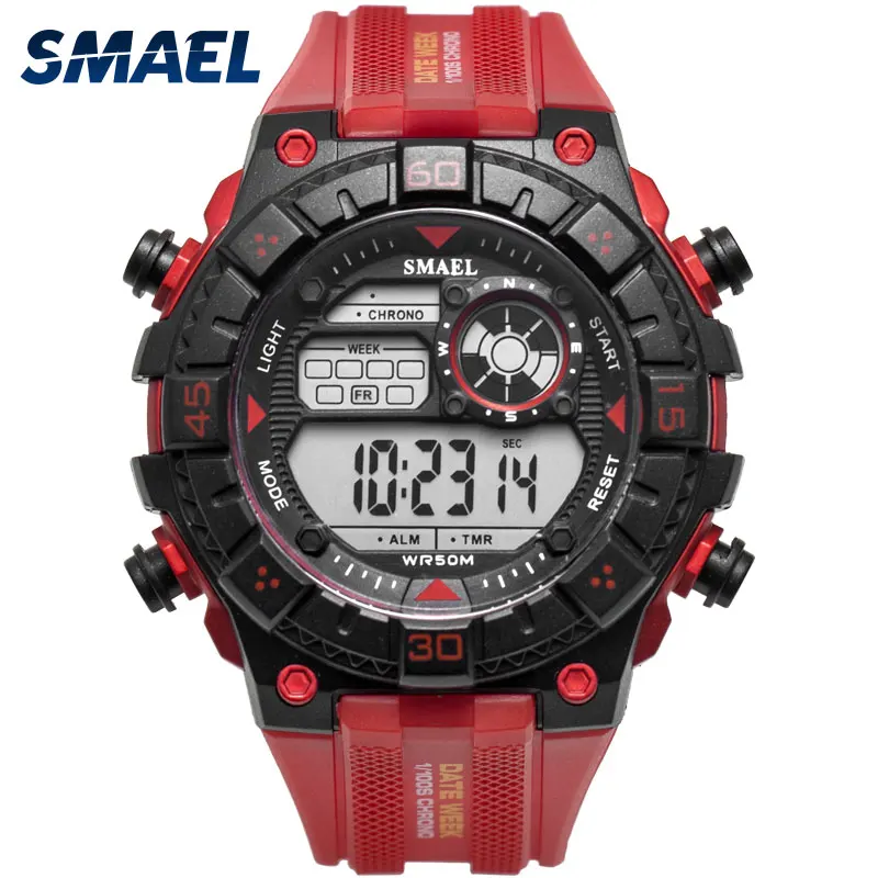 Red Army Watches Big Dial SMAEL Men Watch Digital relogio masculino ...