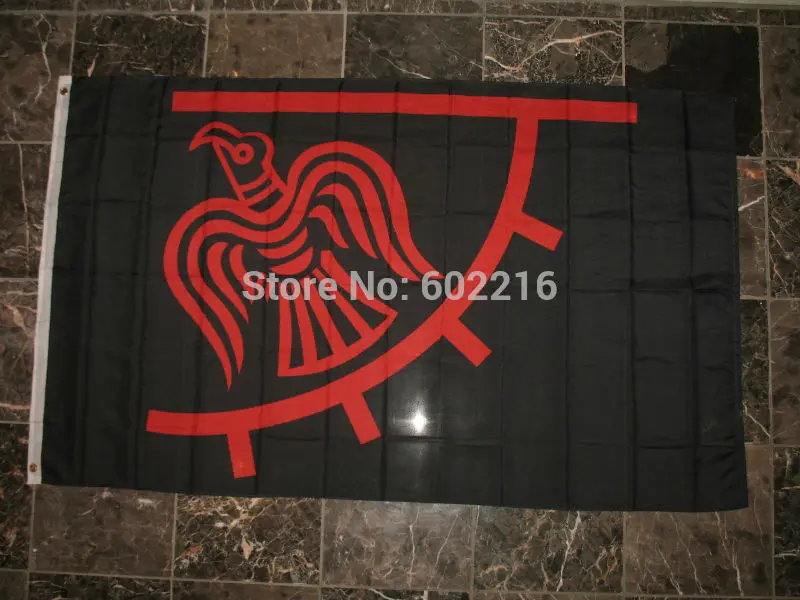 Red and Black Viking Raven Rough Tex Knitted Flag 3FTX 5FT|flags flags ...