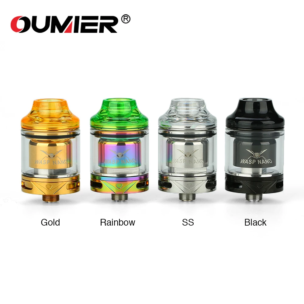 Original OUMIER WASP NANO RTA 2ml Capacity 23mm diameter w/ Top Refill ...