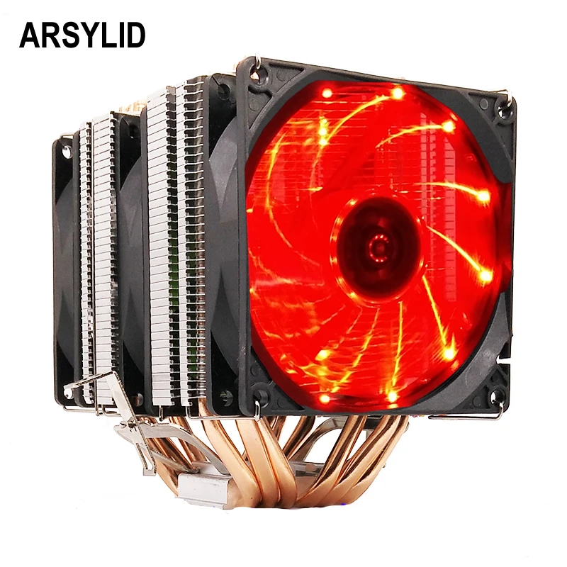 Arsylid Cn-609-p Cpu Cooler 9cm Fan 6 Heatpipe Dual-tower Cooling For ...