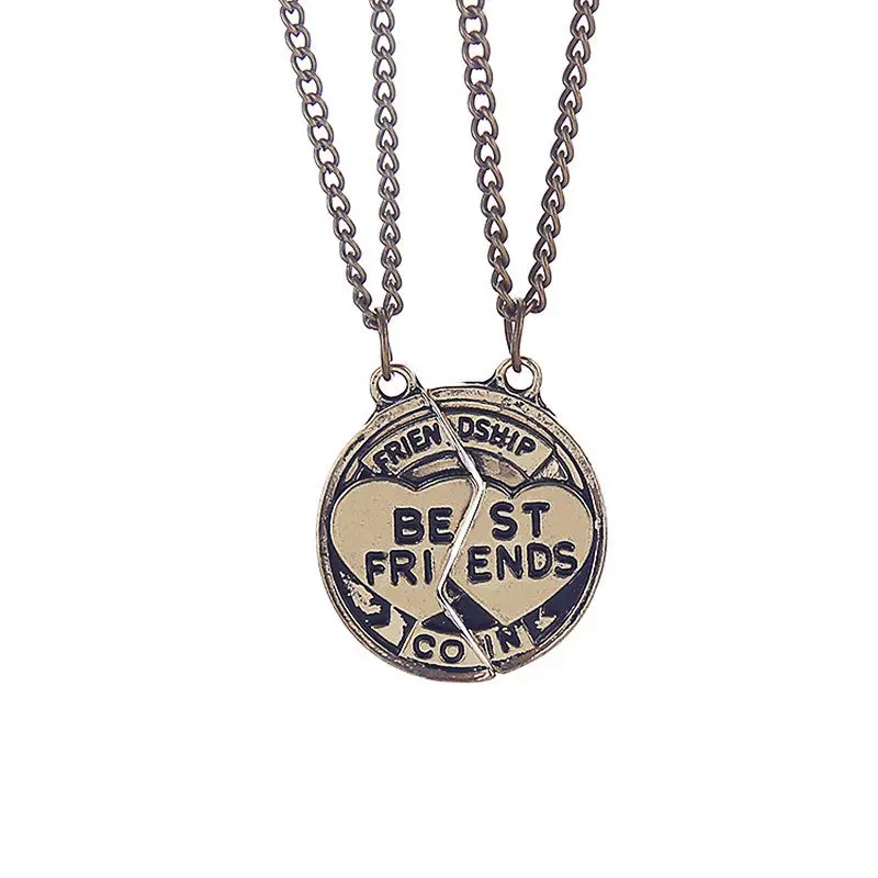 2pcs Fashion Best Friends Pendant Chain Necklace Friendship Beauty Gift ...