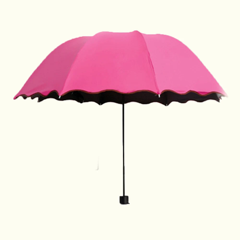 Simple Fashion Women Umbrella Windproof Sunscreen Magic Flower Dome ...