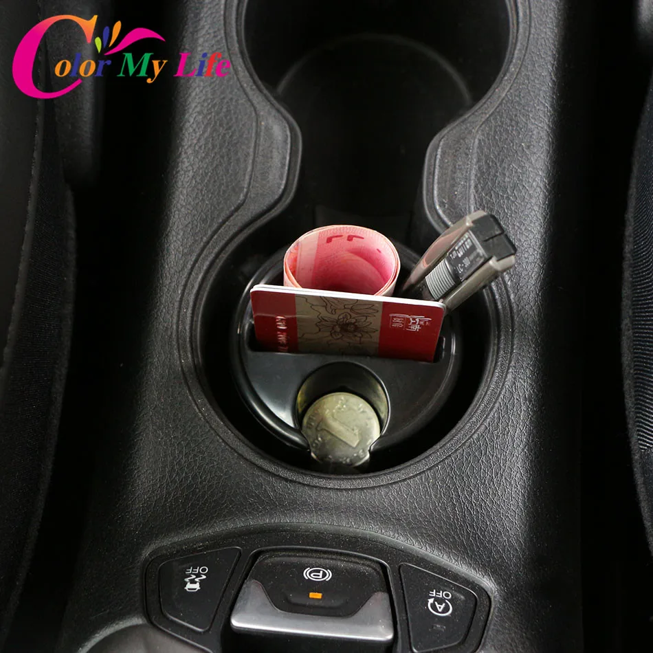 Guantera negra de ABS para tarjeta de coche, accesorios para Volkswagen ...
