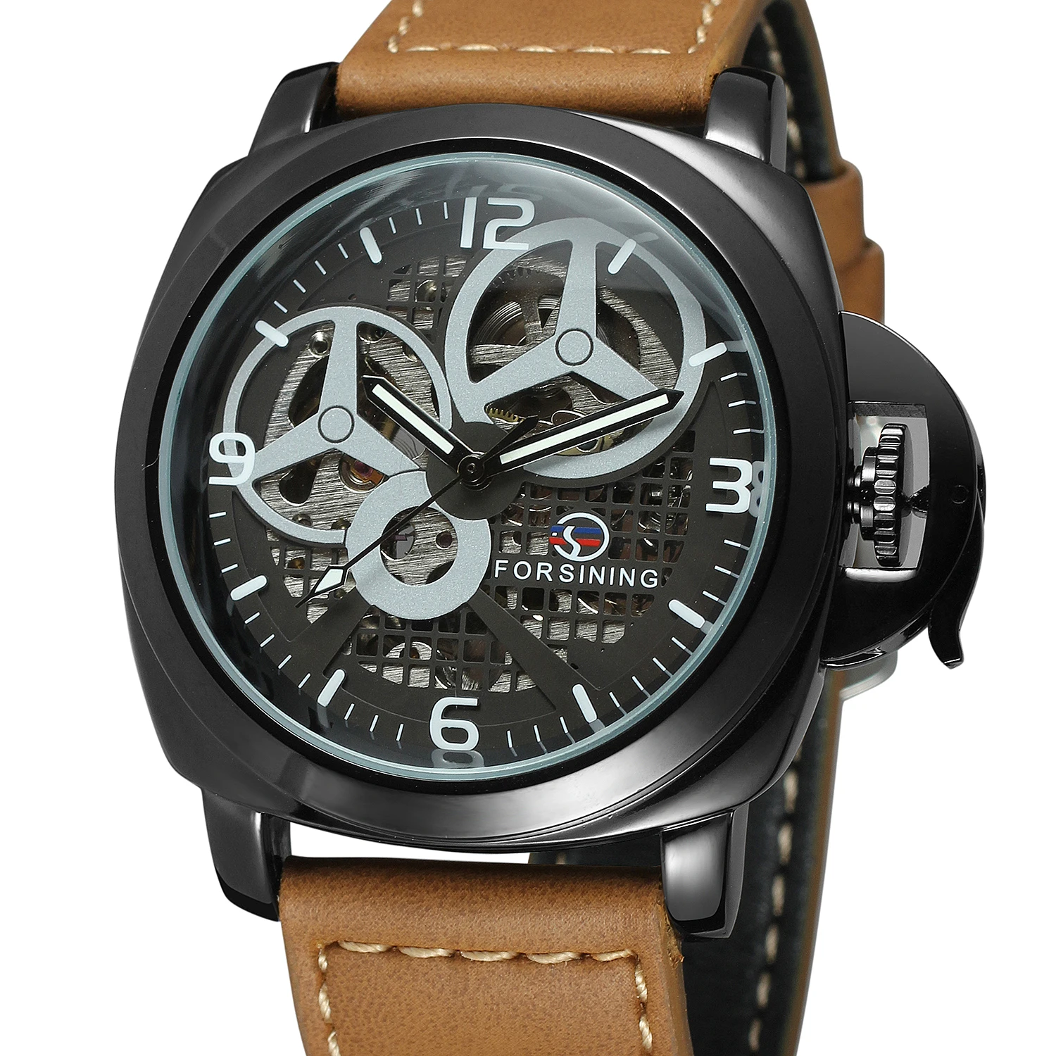 Fashion Forsining Top Brand Luxury Gold Skeleton Mechanical Clock Men ...