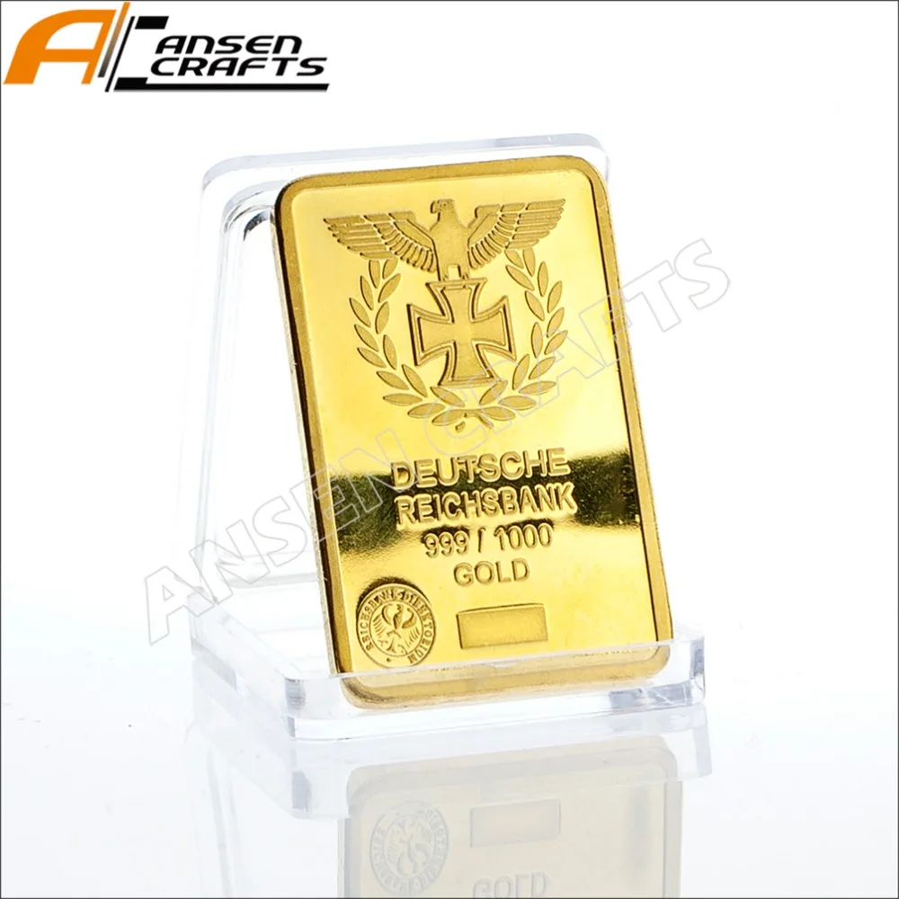 1oz Gold Layered Deutsche Reichsbank Bullion Ingot Bar - Pins & Badges ...