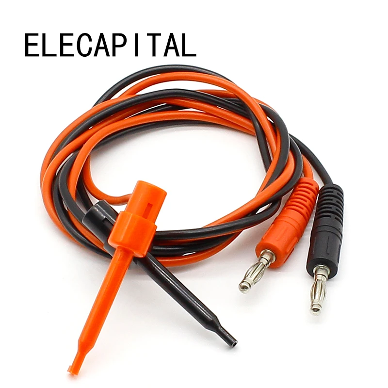 1 pair Multimeter Dual Test Hook Clip to Male Banana Plug Cable ...