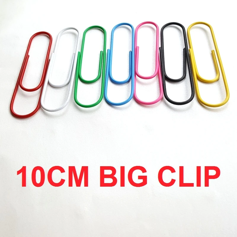 20pcs-10CM-Mixed-Colors-Cute-Clip-Metal-Bag-Paper-Clips-Office-School ...