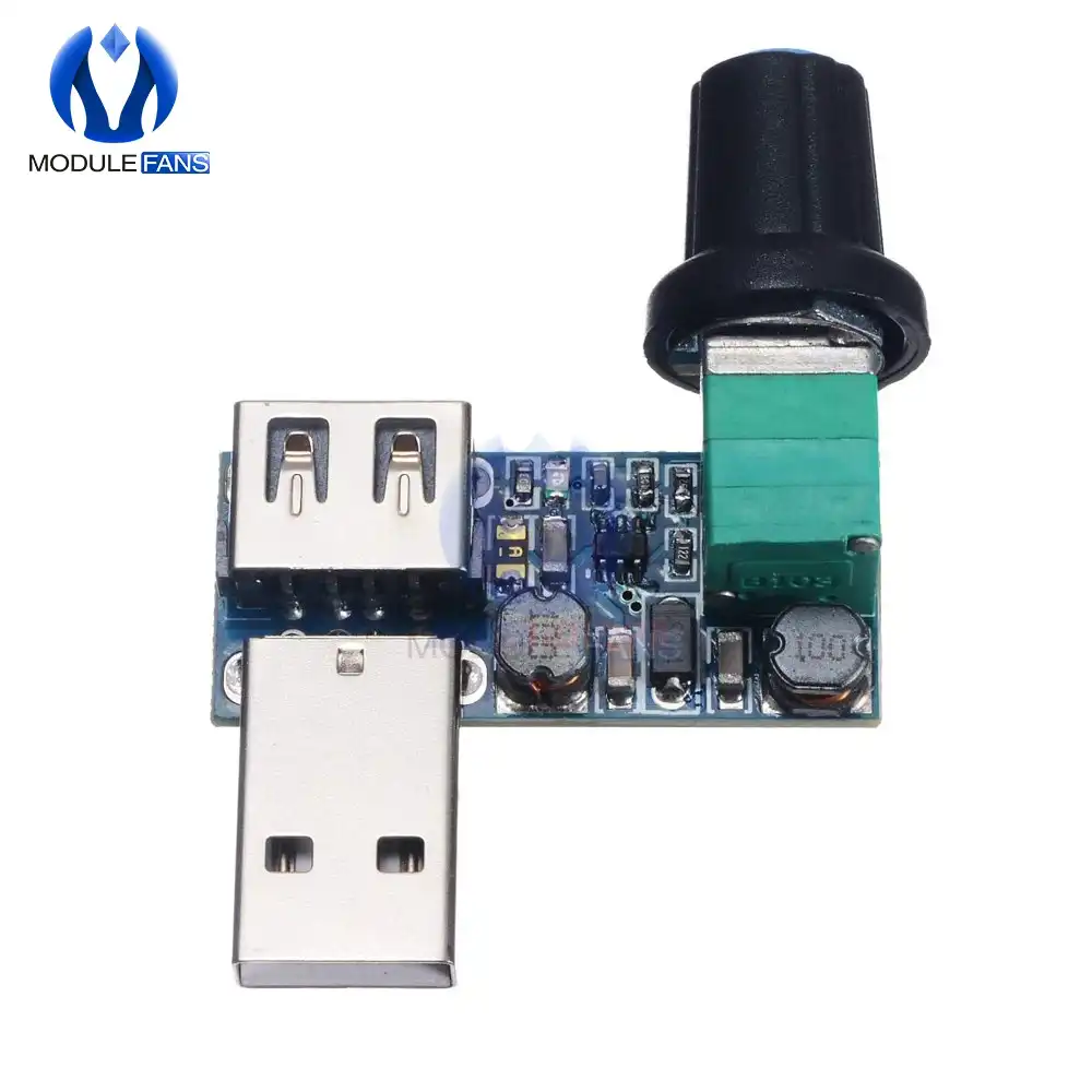5V to 12V USB Fan Speed Controller Control Switch Fan Stepless Module ...