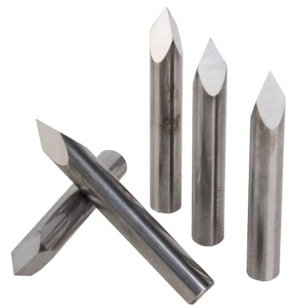 10pcs Silver Carbide Steel 60 Degree 6mm CNC Router Triangular Pyramid ...