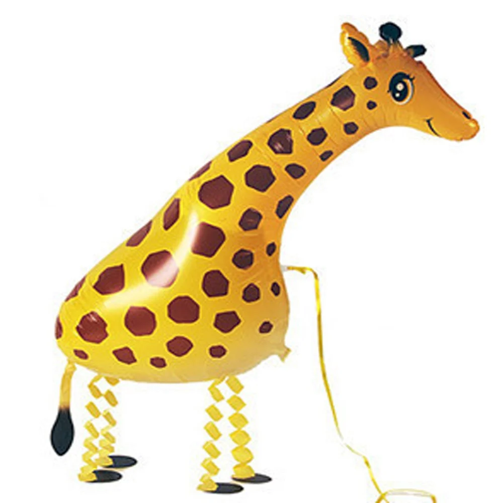 1pc Cute Big Walking Giraffe Mylar foil Balloon Zoo Jungle Party Decor ...