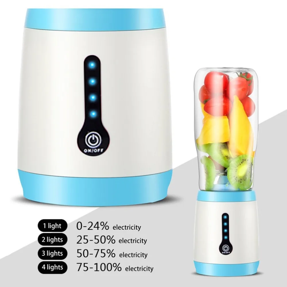 222W 500ml 2-in-1 Electric Juice Maker Mini Portable Cup Juicer Blender ...