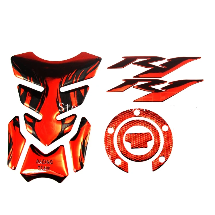 Motorcycle Racing Fiber Fuel Gas Cap cover Tank Protector Pad Sticker ...