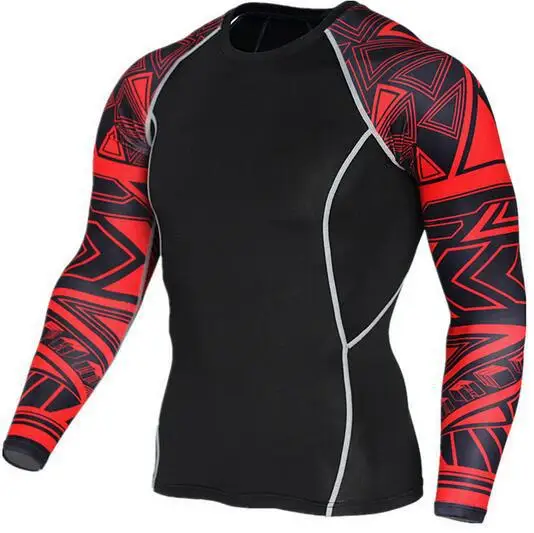 compression wear sport tshirt men for gym long sleeve fitnes running t ...