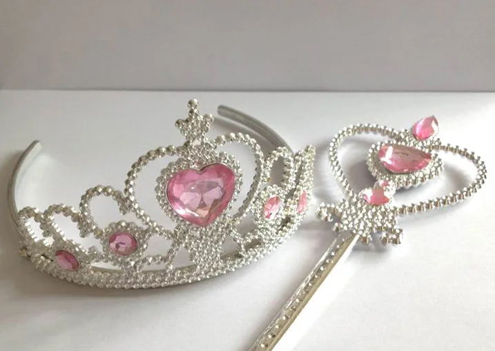 Crown and magic stick for Princess Elsa Aurora Belle Ariel Rapunzel ...
