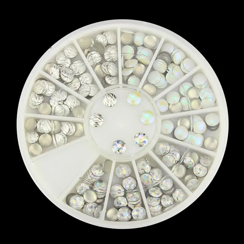 Nail Art 3mm AB Rhinestones 3D Round Nail Art Studs Supplies Glitter ...