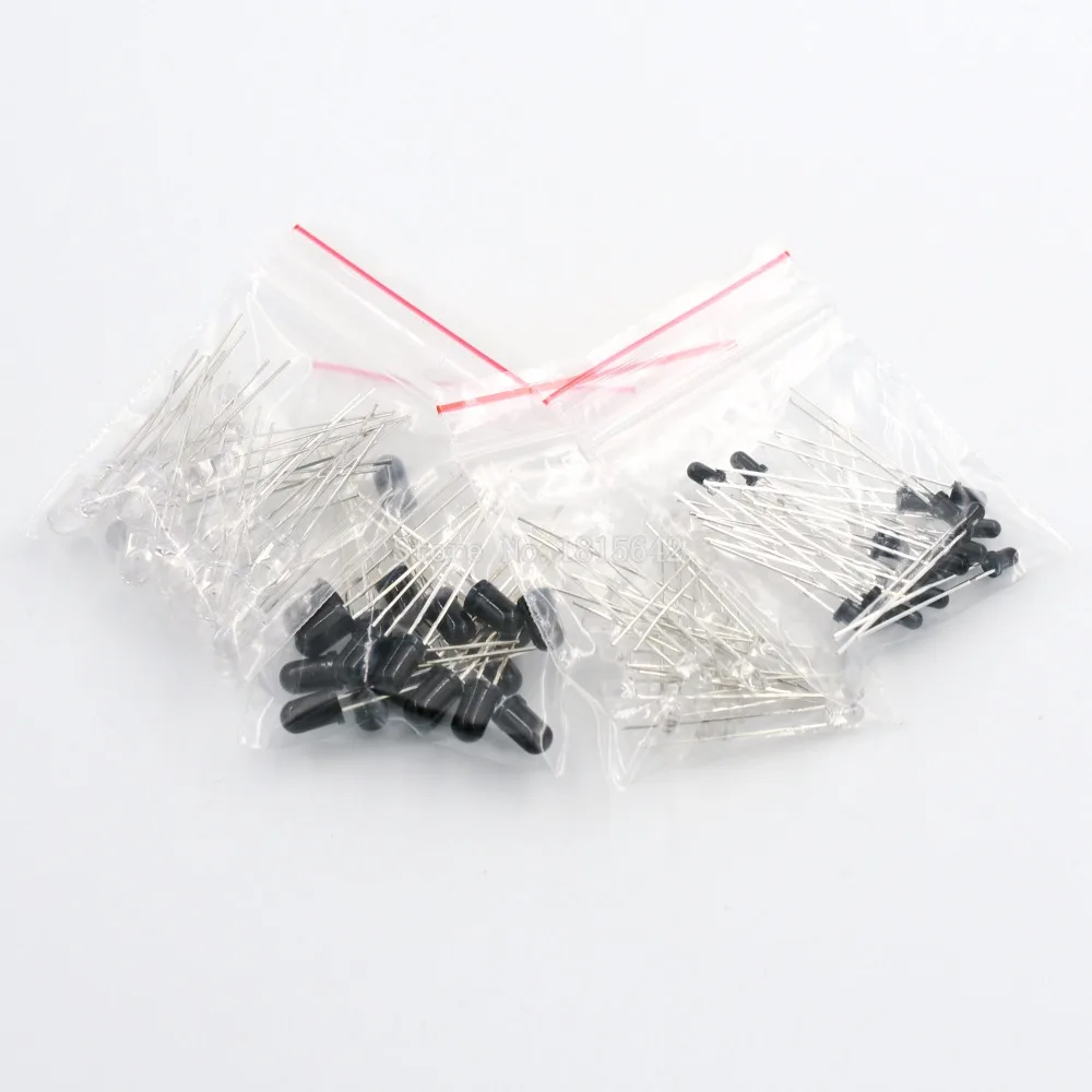 80PCS 4 Value 3mm 5mm 940nm LED Infrared Emitter and IR Receiver Diode ...
