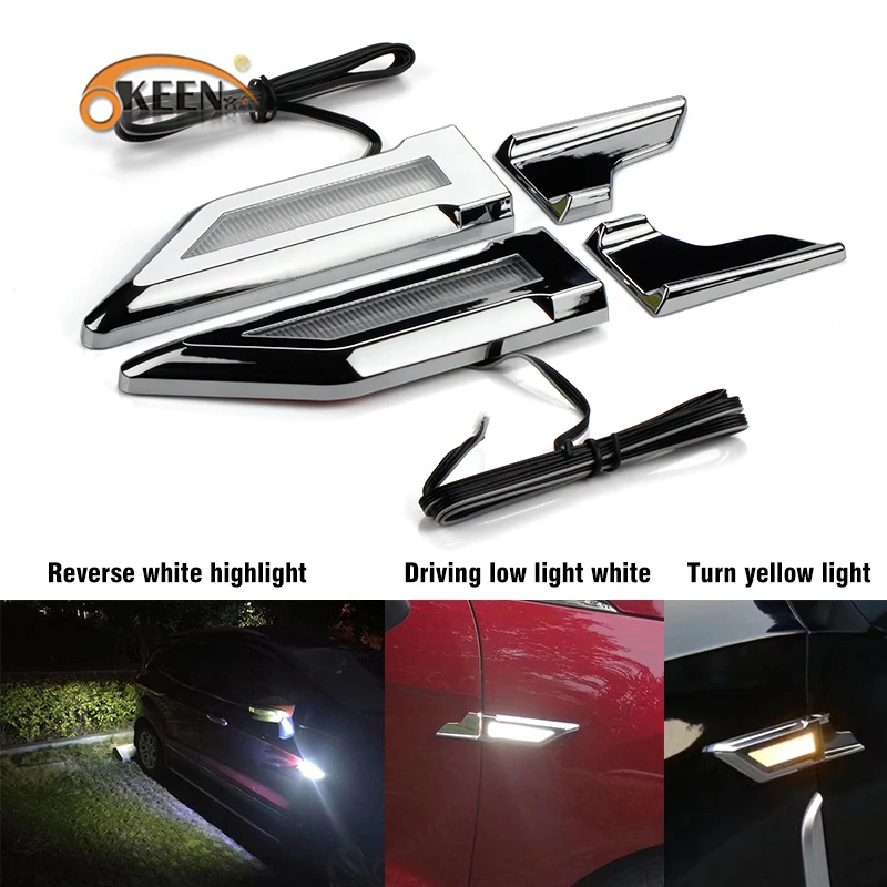 Okeen 2pcs Universal 12v Fender Side Lamp For All Cars White Reverse ...