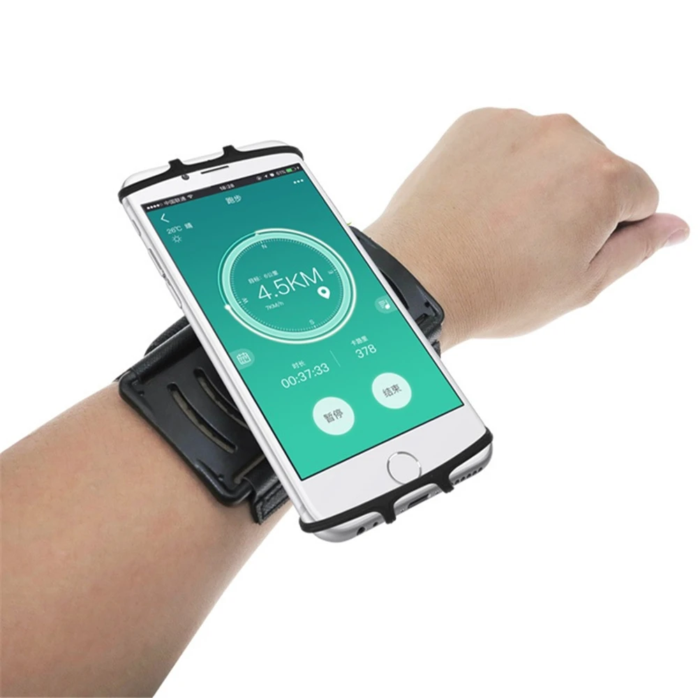 Temena Running Phone Wristband 180 Degree Rotatable Running Bag Belt Wrist Strap Jogging Cycling