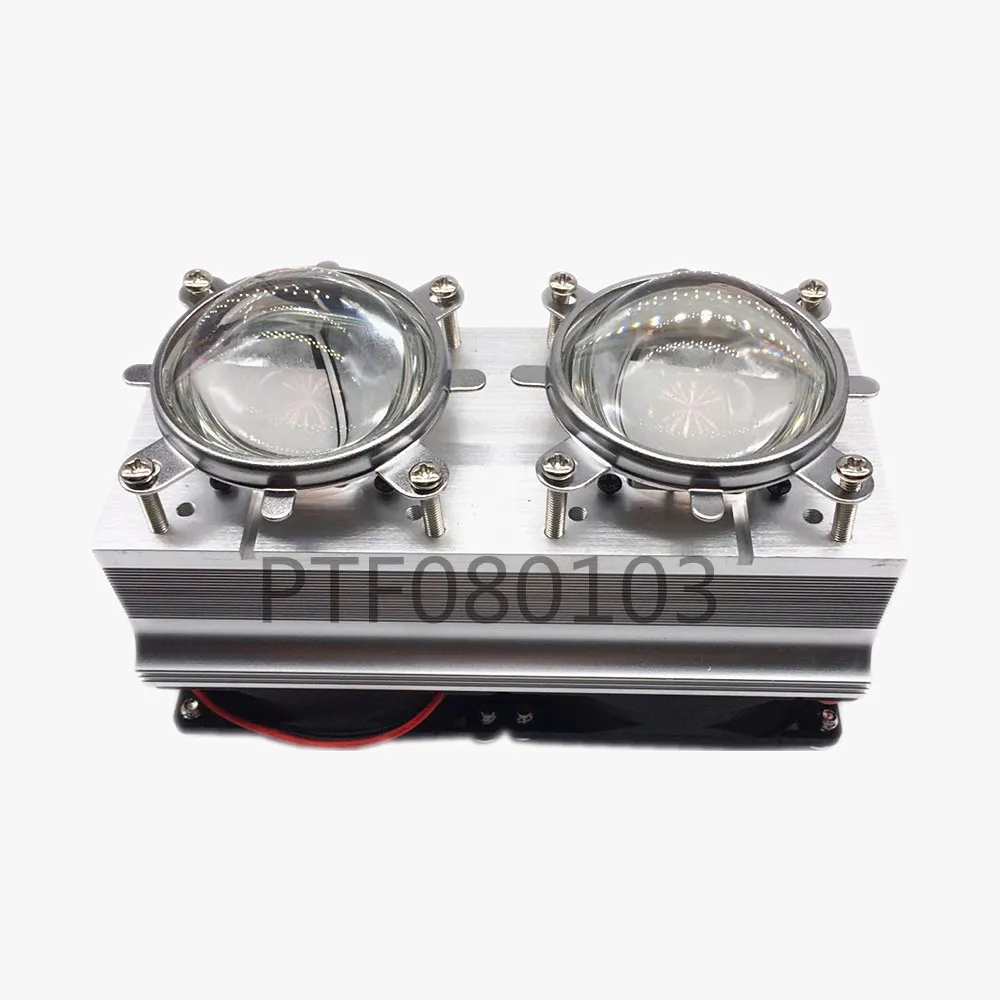 100w 200w High Power Led Heatsink Cooling With Fans 44mm Lens 60/80/90 ...