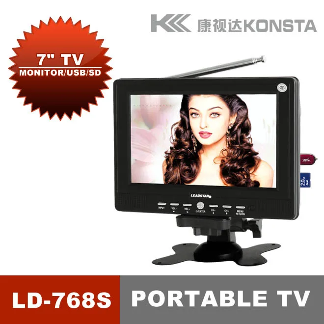 Leadstar,Best gift7" Mini LCD TV with carder reader Analog TV AV with ...