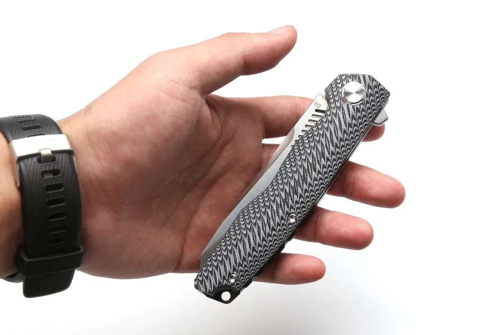 TWO SUN TS16 D2 blade Flipper ball brearing Tactical folding knife G10 ...