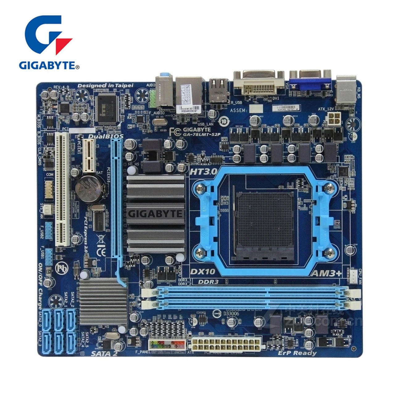 For-AMD-760G-Gigabyte-GA-78LMT-S2P-Motherboard-Socket-AM3-760G-DDR3-8GB ...