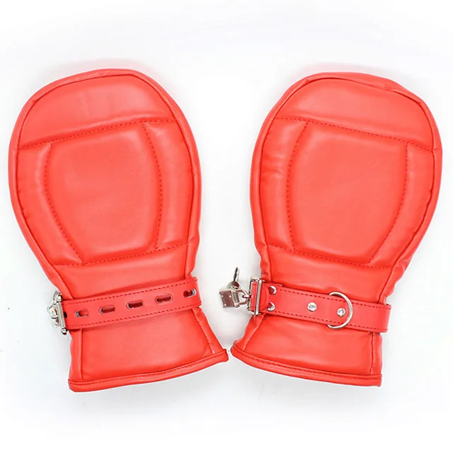 camaTech PU Leather Locking Goth Padded Mittens Soft Dog Paw Palm ...